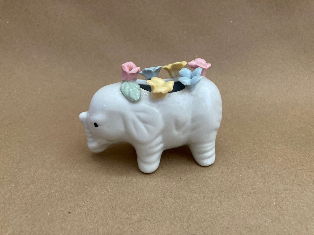 Vintage Ardalt Style Bone China Elephant Pin Cushion With Raised ...