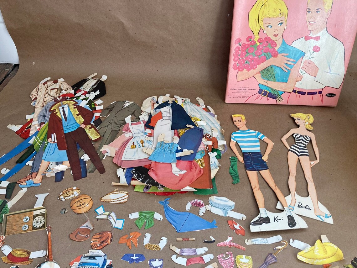 1962 Barbie and Ken Cut-outs Paper Doll Set - Etsy