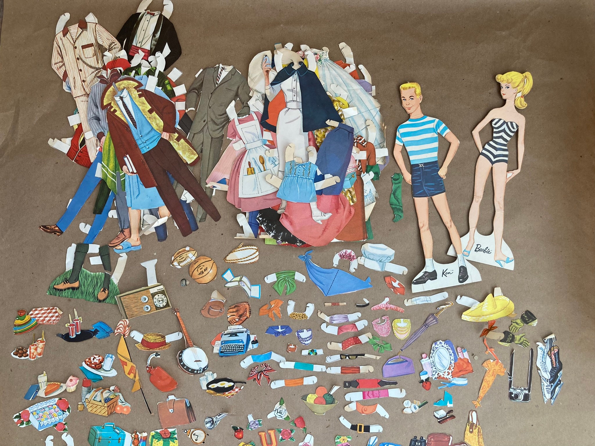 1962 Barbie and Ken Cut-outs Paper Doll Set - Etsy