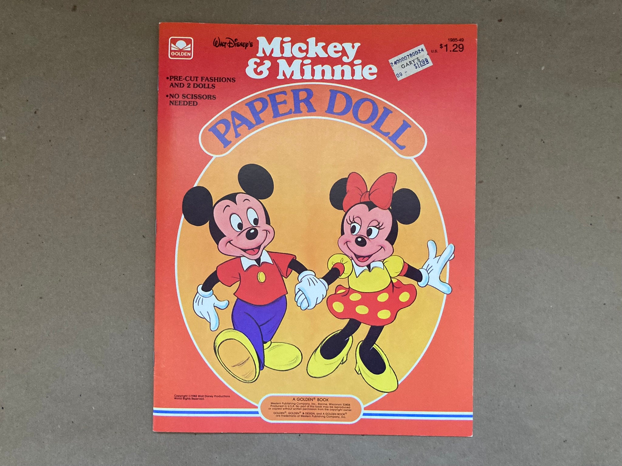 1983 Walt Disney's Mickey and Minnie Paper Doll Golden - Etsy