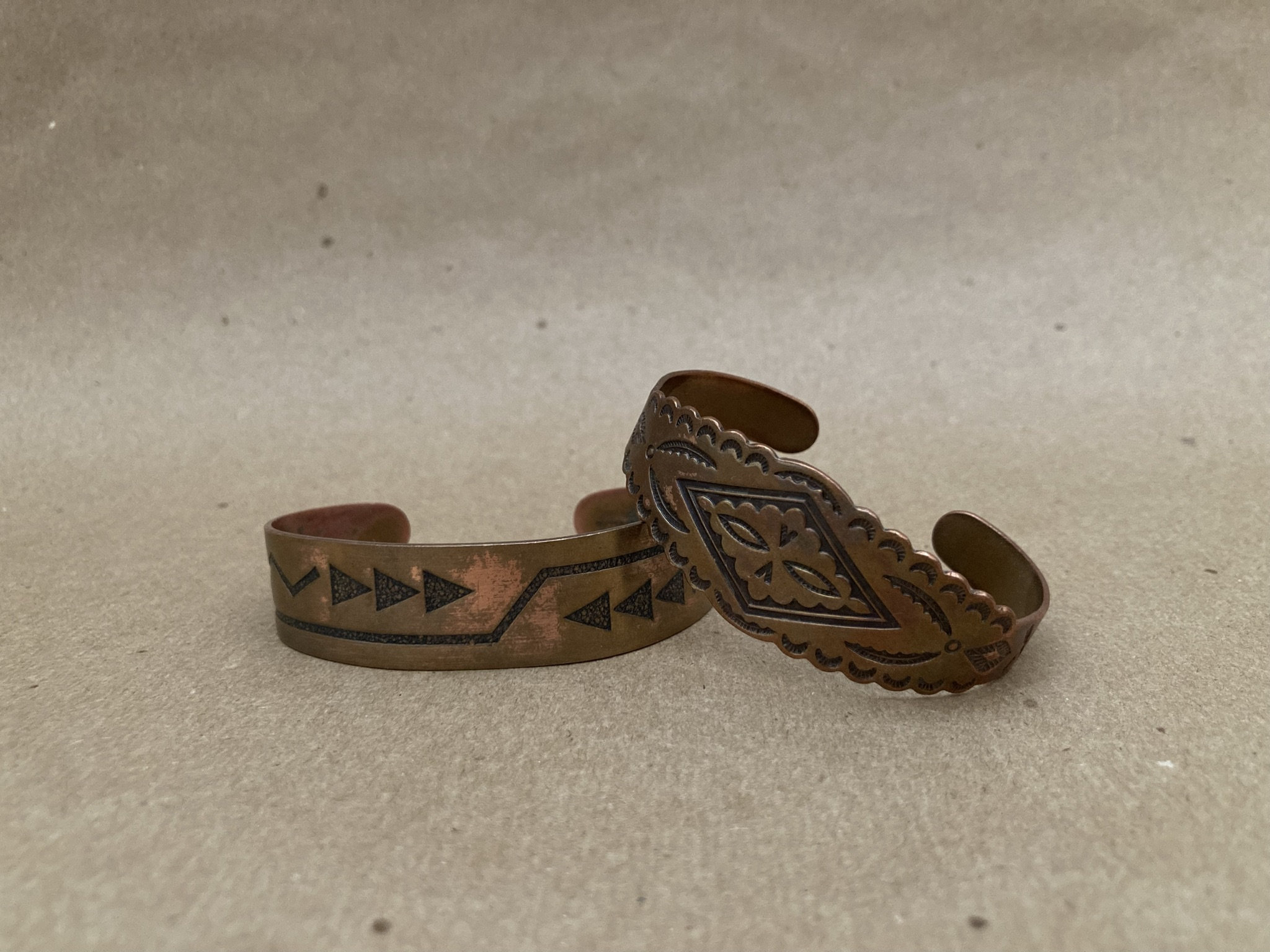 Vintage pair of Copper Bell Trading southwestern cuff bracelets Etsy