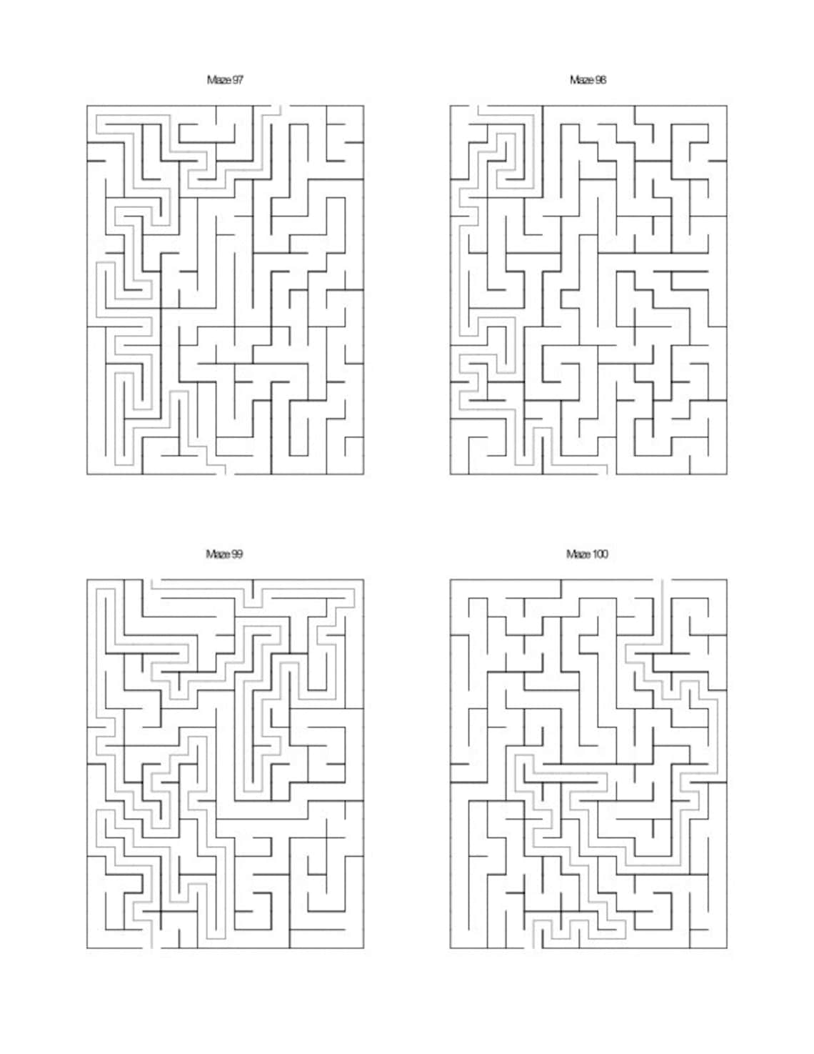 Print Out Mazes 100 Printable Mazes and Answer Sheets Etsy - Etsy Canada