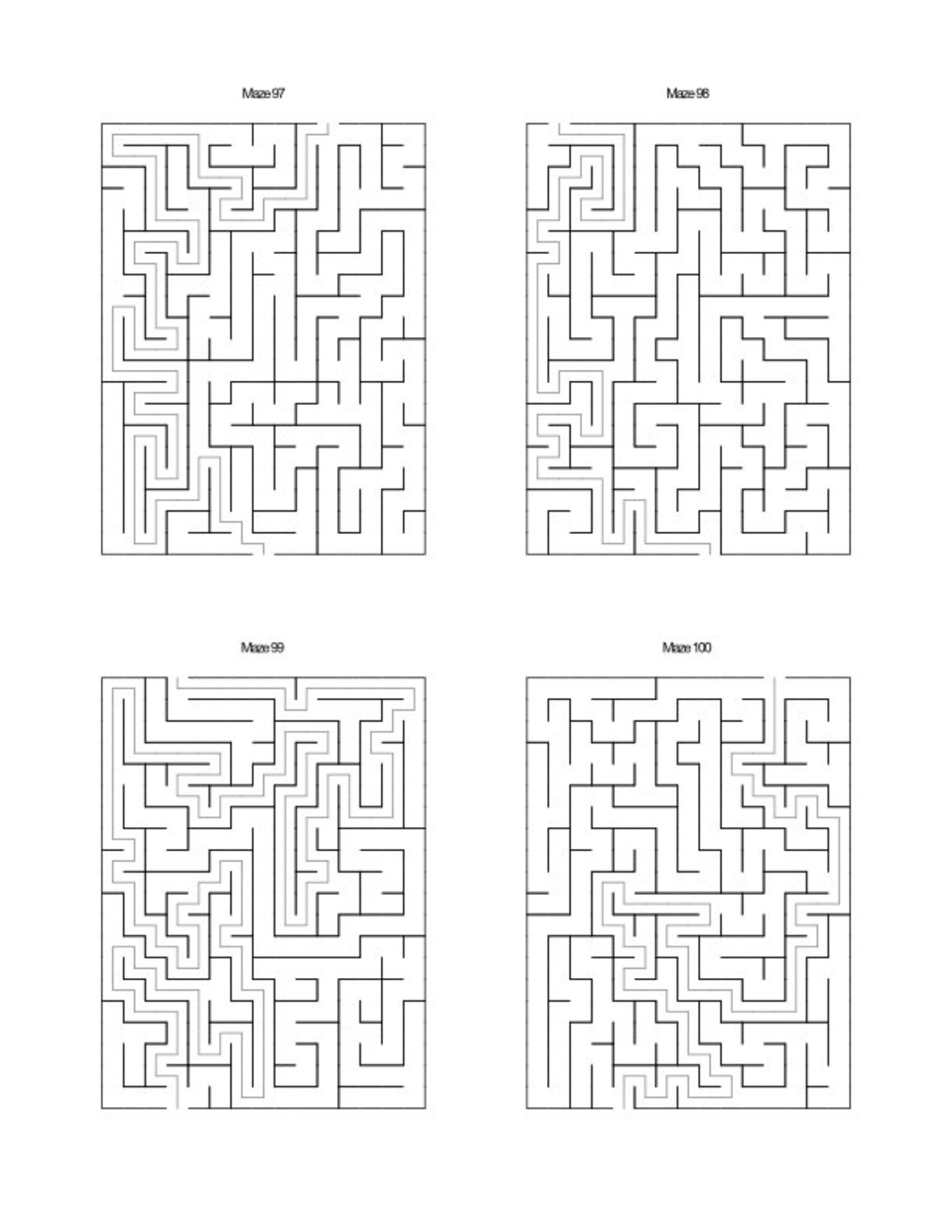 Print Out Mazes 100 Printable Mazes and Answer Sheets Etsy - Etsy Canada