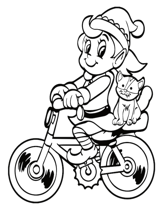 Santa On A Motorcycle Coloring Page