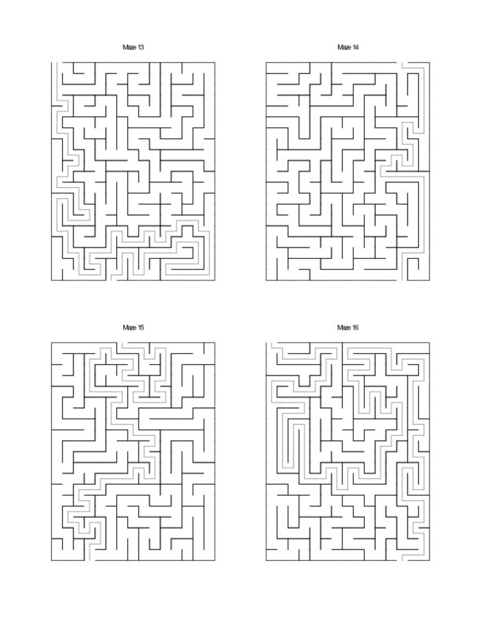 Print Out Mazes 100 Printable Mazes and Answer Sheets Etsy - Etsy Canada