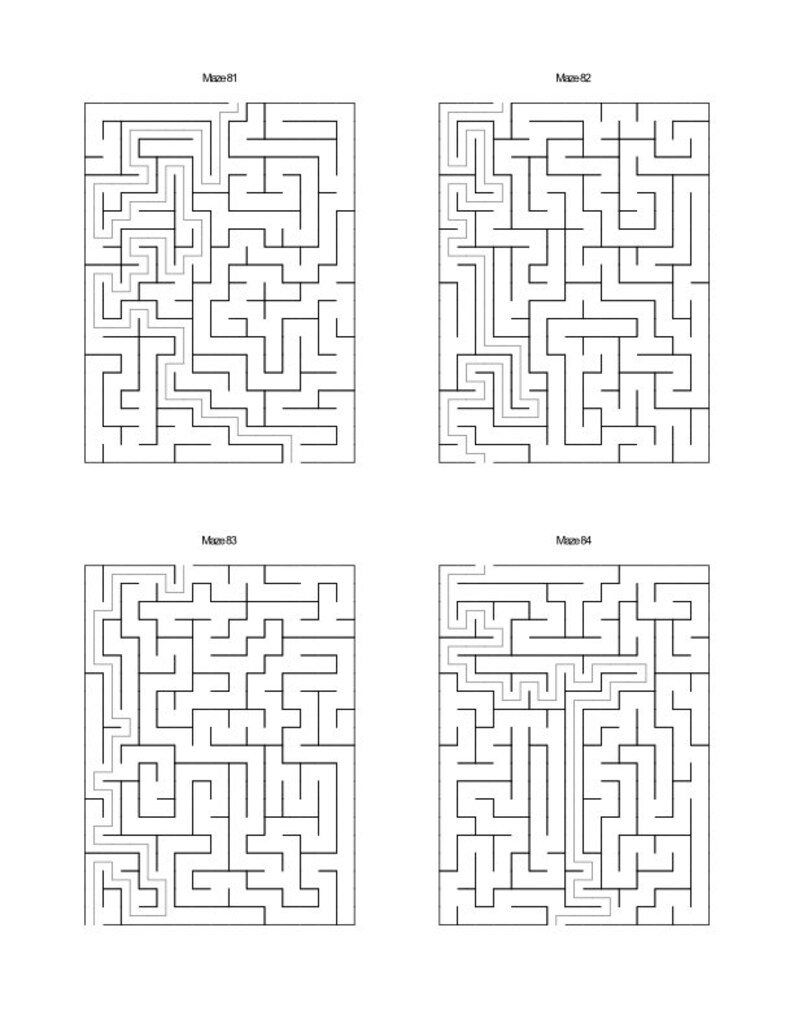 Print Out Mazes 100 Printable Mazes and Answer Sheets Etsy - Etsy Canada