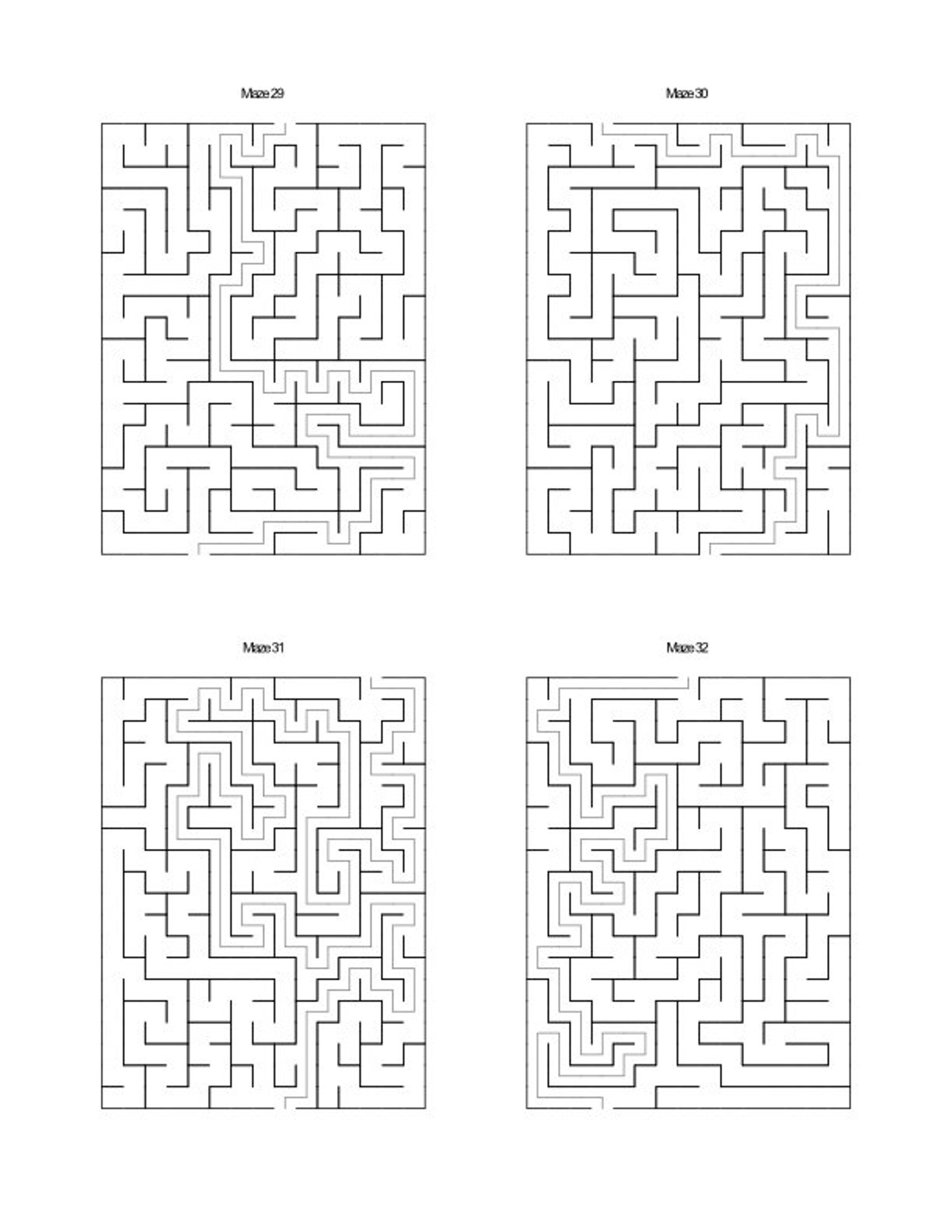 Print Out Mazes - 100 Printable Mazes and Answer Sheets - Etsy - Etsy ...