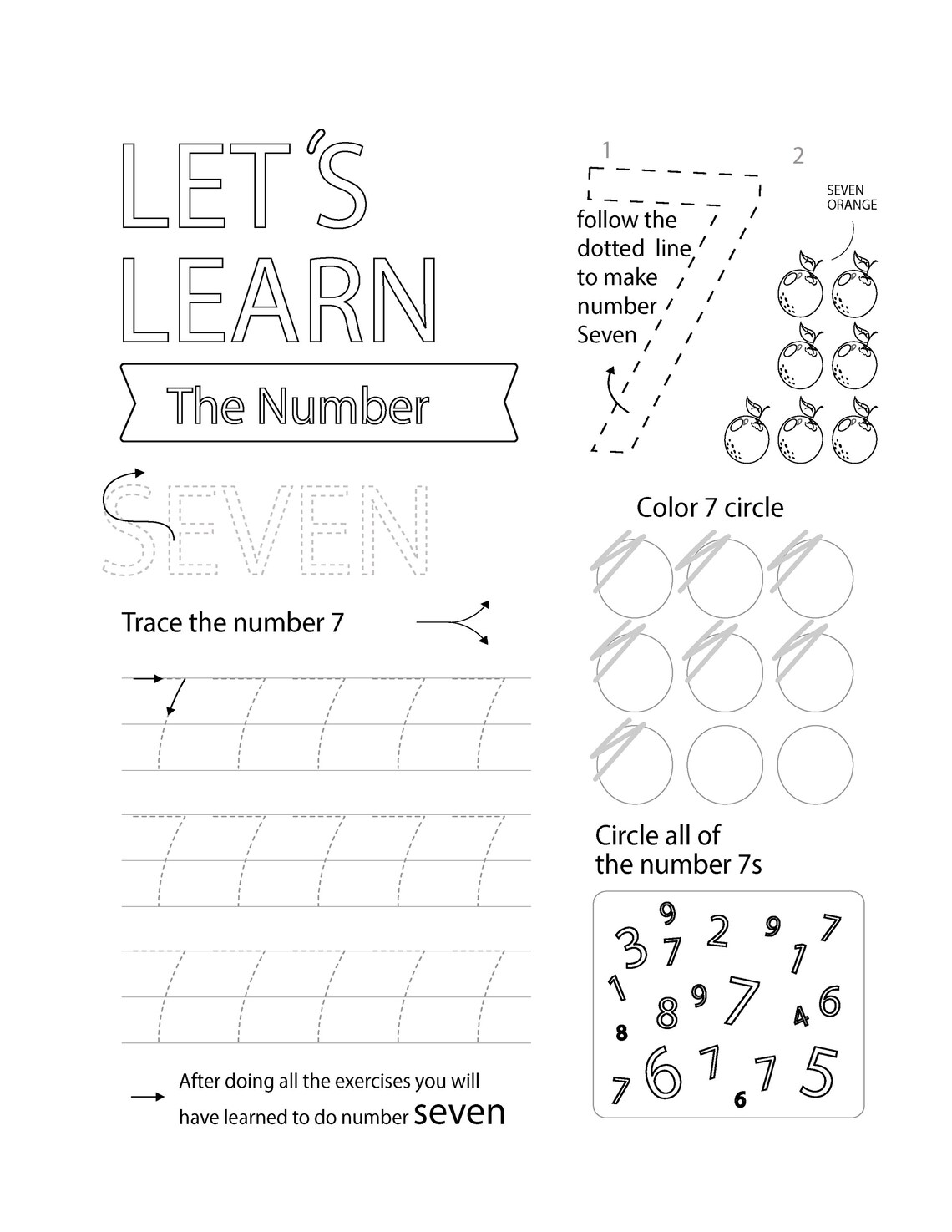 Preschool Worksheets, Printable Counting Practice, Preschool Curriculum ...