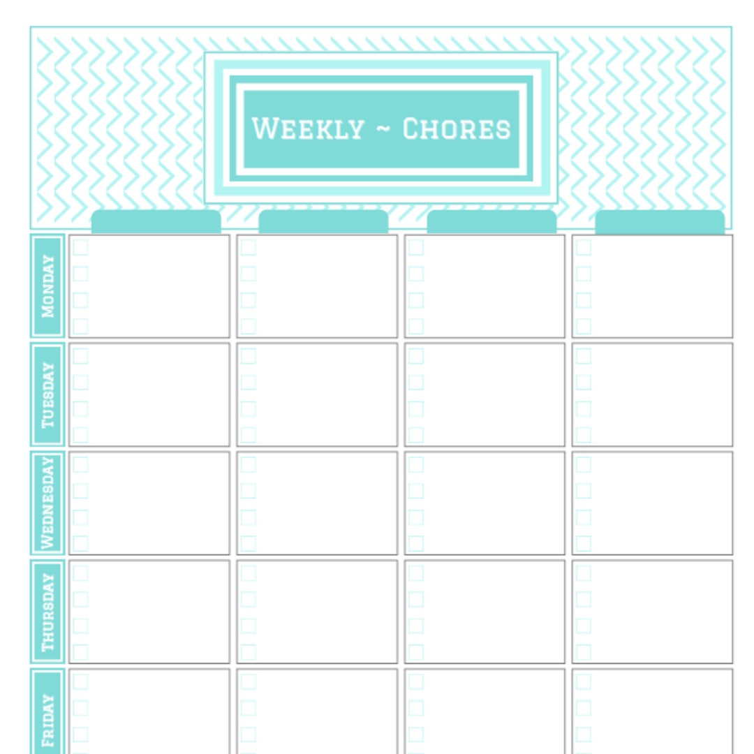 Kids Daily Responsibilities Chart, Printable Weekly Routine, Chore ...