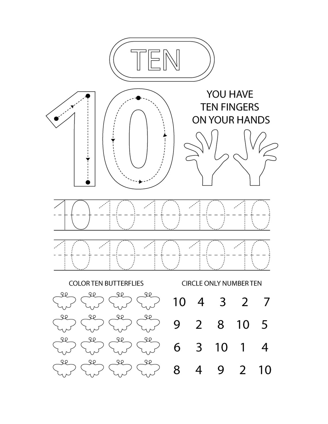 Preschool Worksheets, Printable Counting Practice, Preschool Curriculum ...