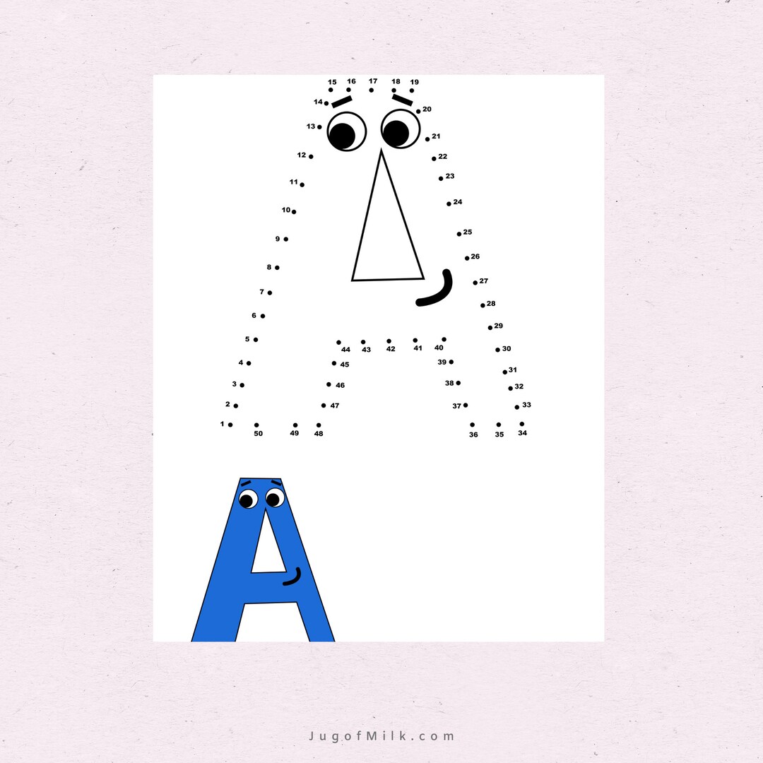 Dot to Dot ABC Printables Dot to Dot Activities for Learning - Etsy