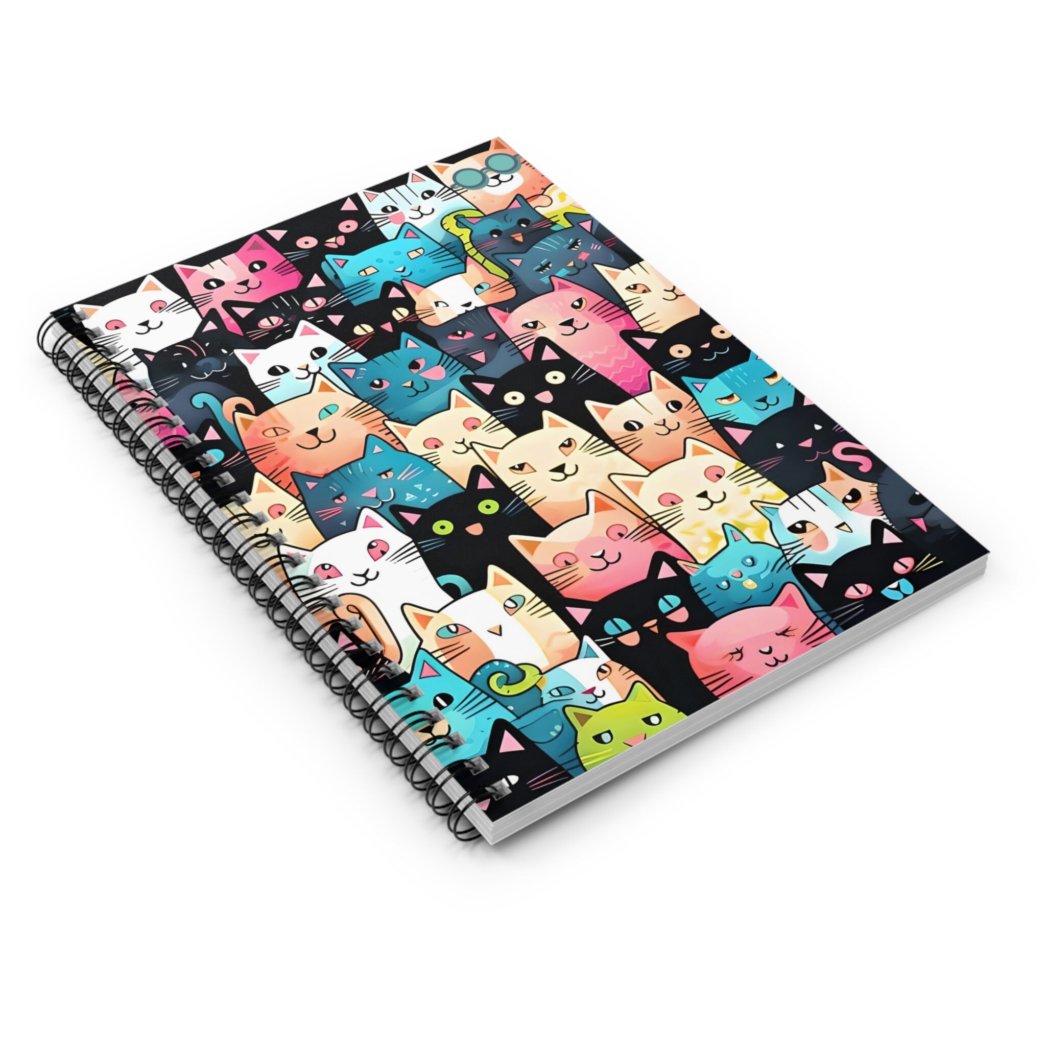 Funny Cool Cat Spiral Notebook Ruled Line - Etsy