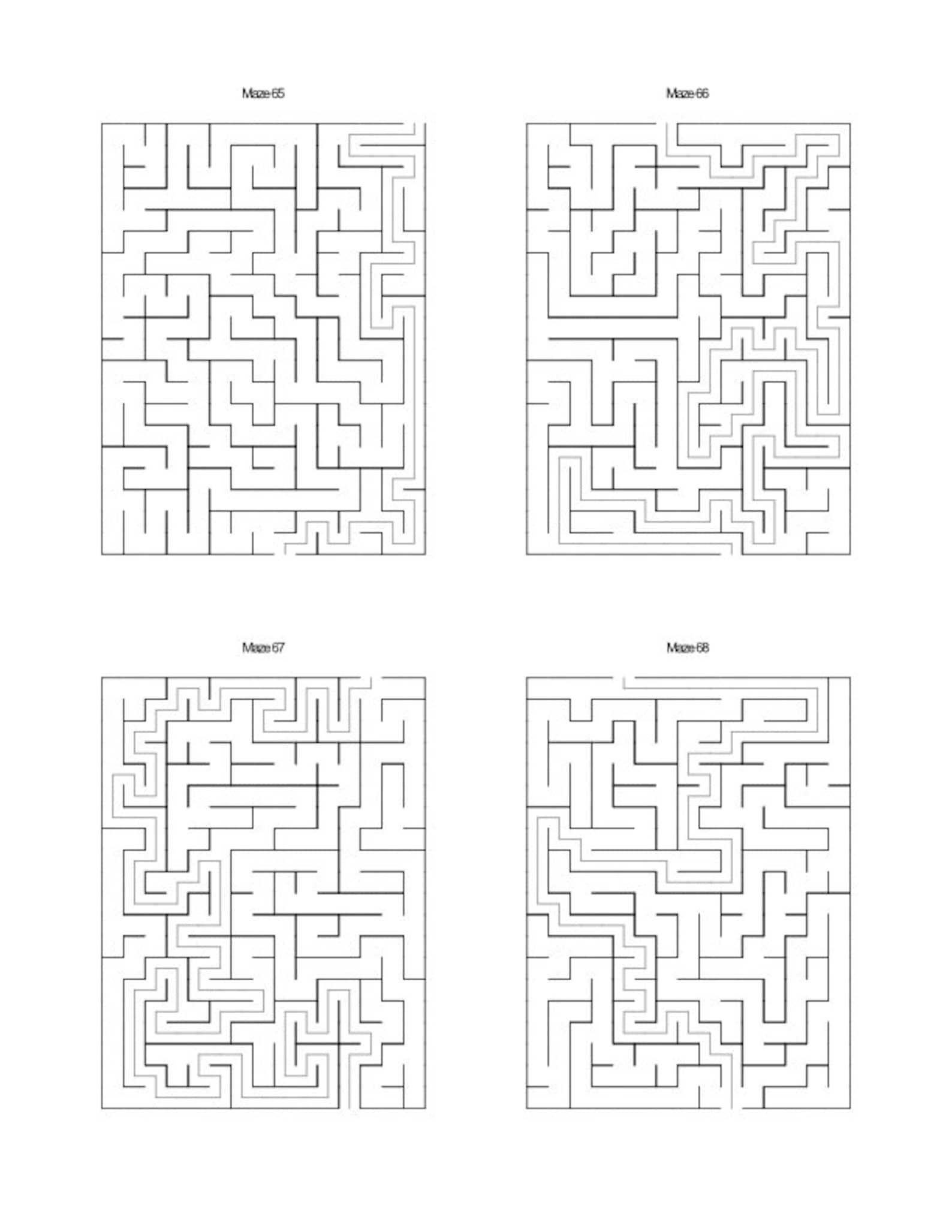 Print Out Mazes 100 Printable Mazes and Answer Sheets Etsy - Etsy Canada