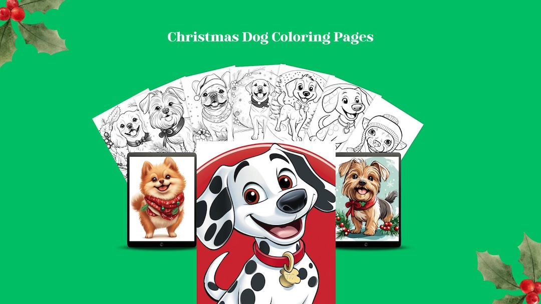 Christmas Puppy Dog Coloring Pages - 7 Adorable Printable Coloring ...