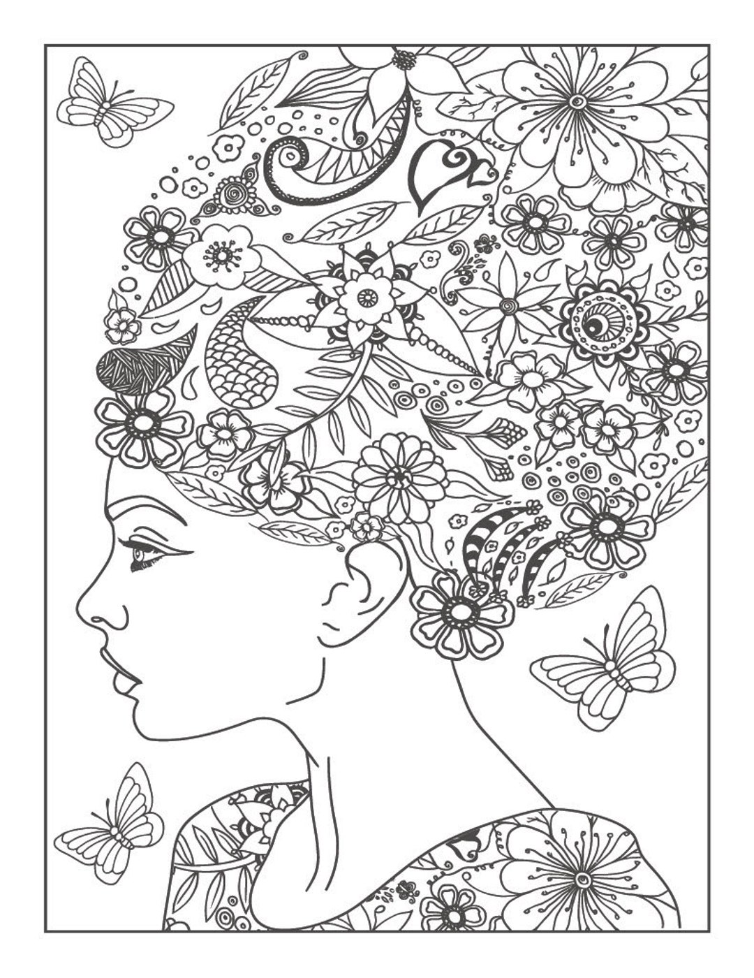 Botanical Flower Coloring Pages for Adults to Help With Stress and ...