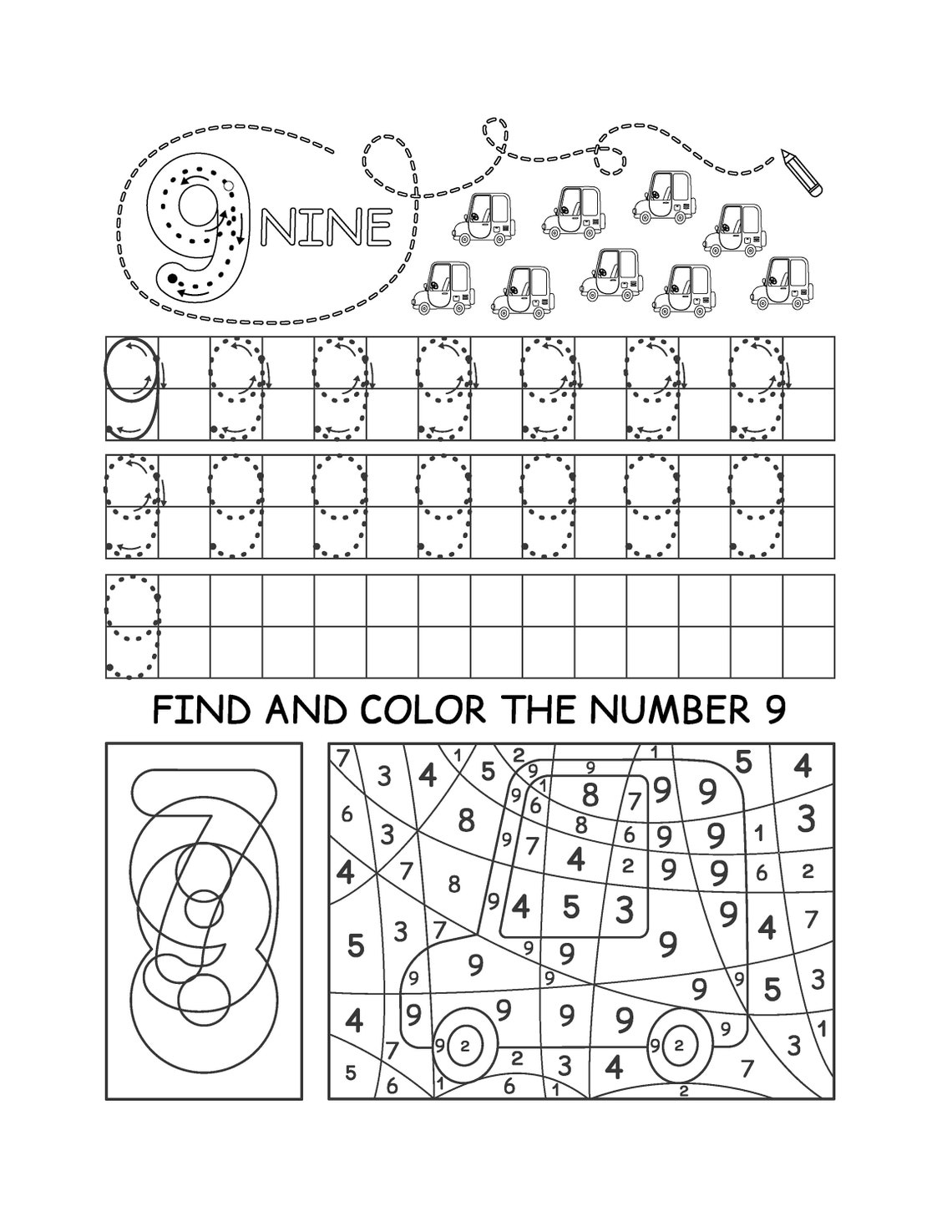Preschool Worksheets, Printable Counting Practice, Preschool Curriculum ...