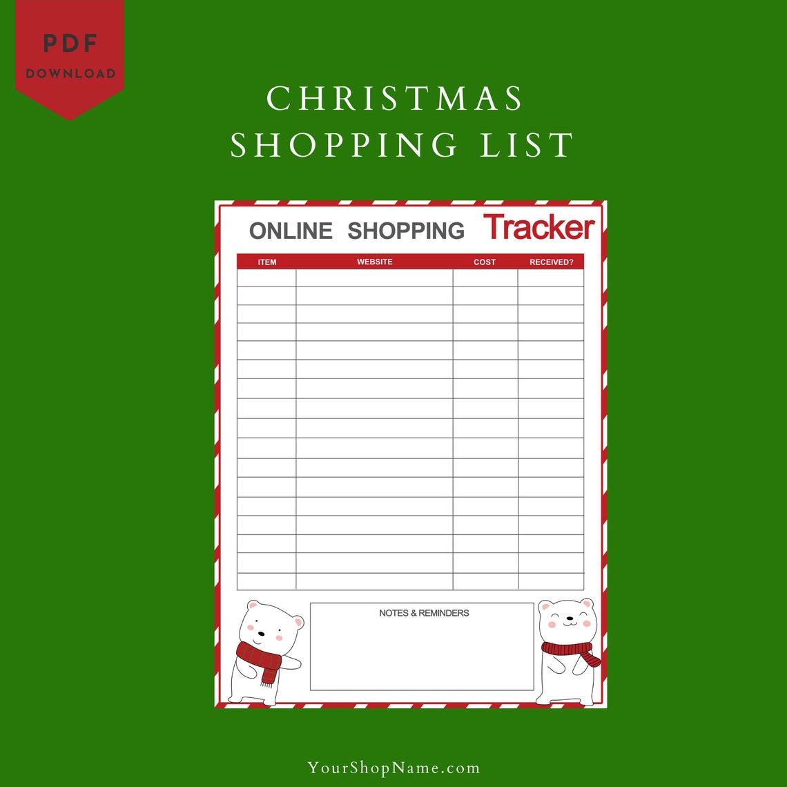 Printable Christmas List Planner Journal and Organizer Complete ...