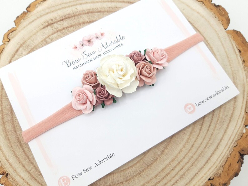 Dusky Pink Flower Headband Baby Girl Headband Floral - Etsy