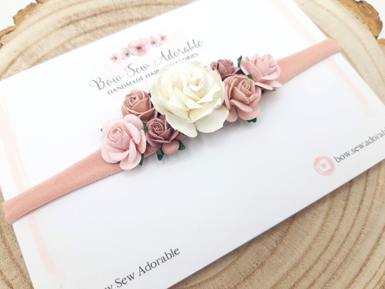 Dusky Pink Flower Headband Baby Girl Headband Floral - Etsy