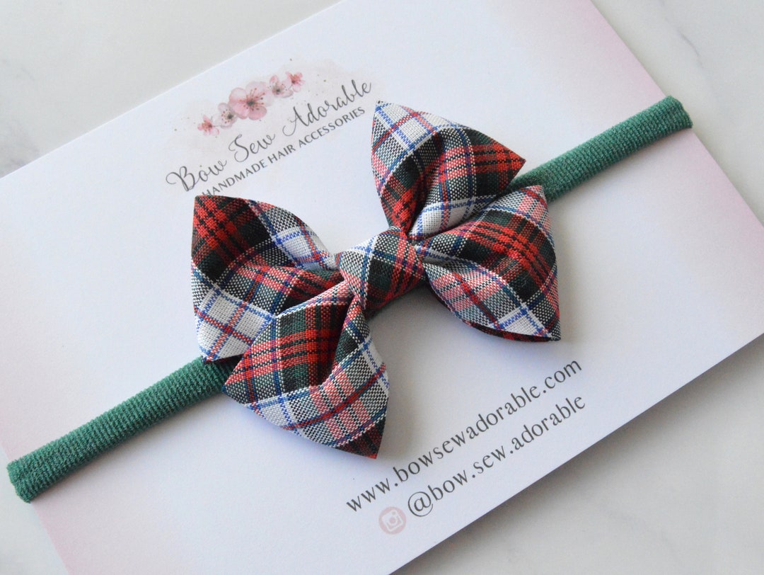 Red and Green Tartan Hair Bow, Plaid Bow, Girls Hair Accessory - Etsy