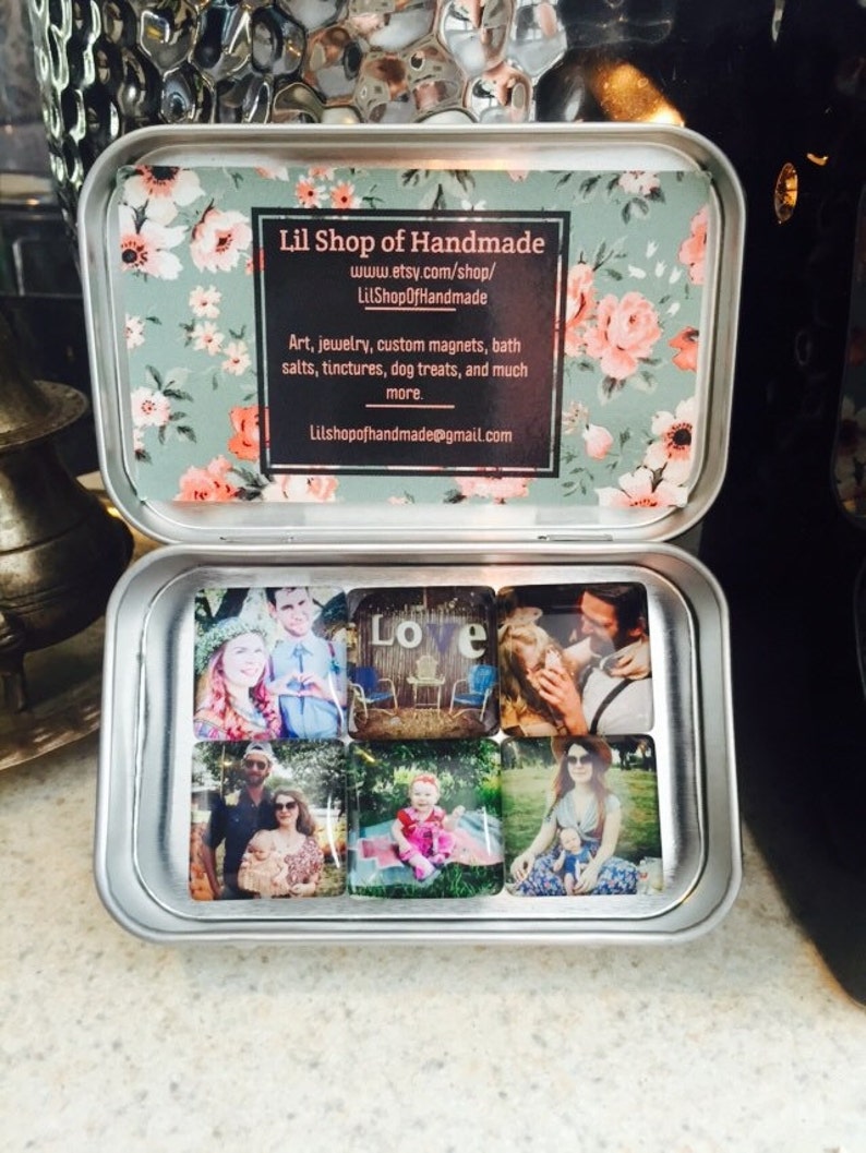 Custom Photo Magnets Set of 6 in a Metal Tin. Perfect for - Etsy