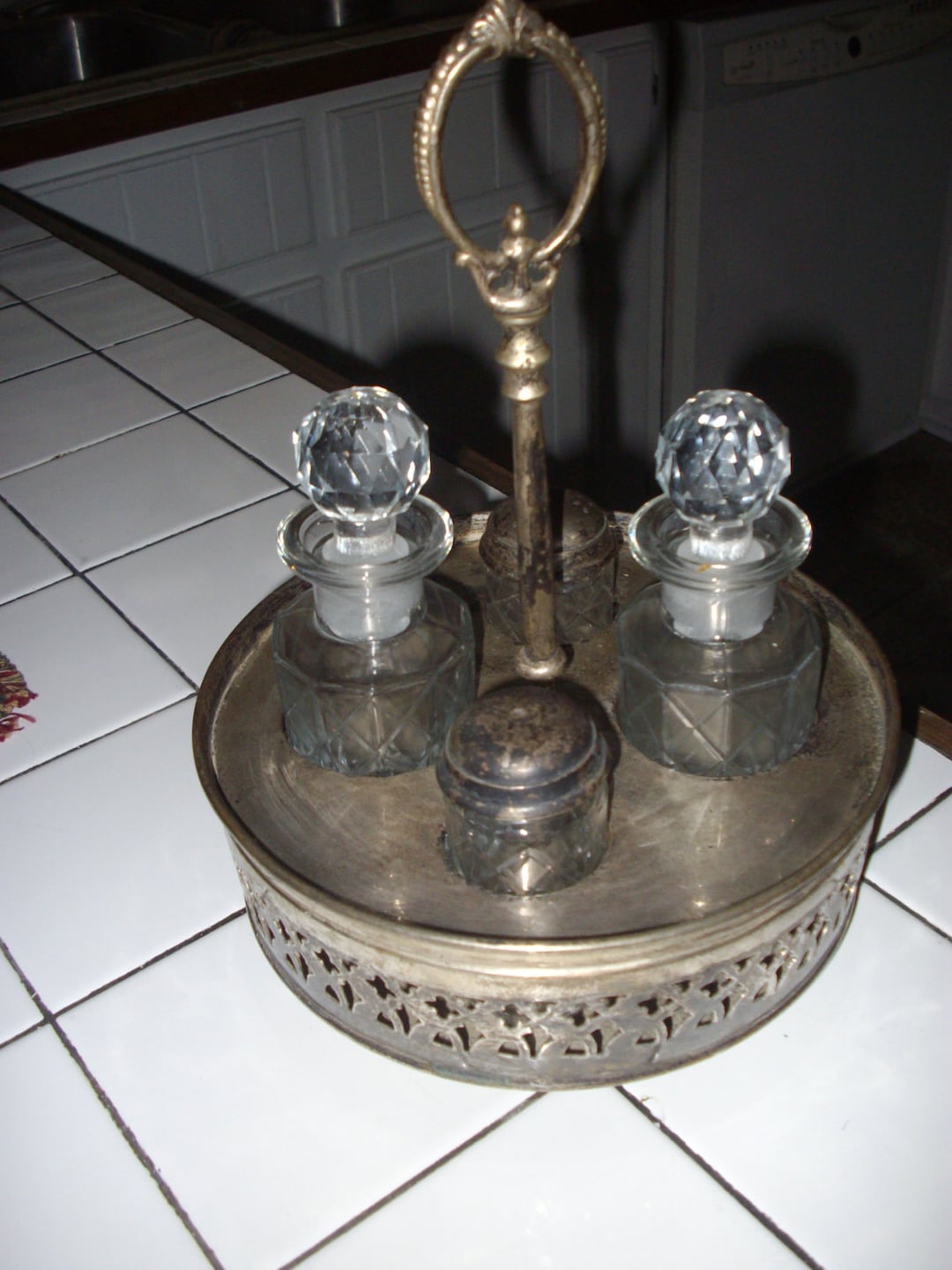 Vintage Silverplate Cruet Set - Etsy