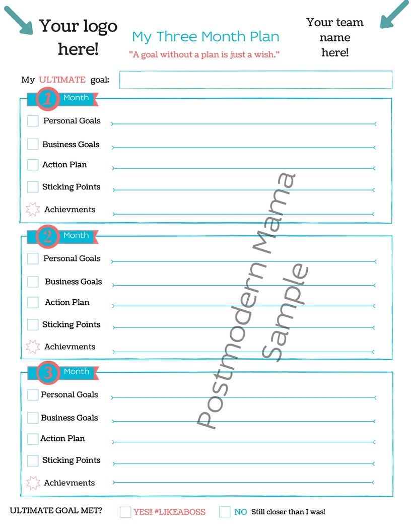 Three Month Goal Plan - Custom - Etsy