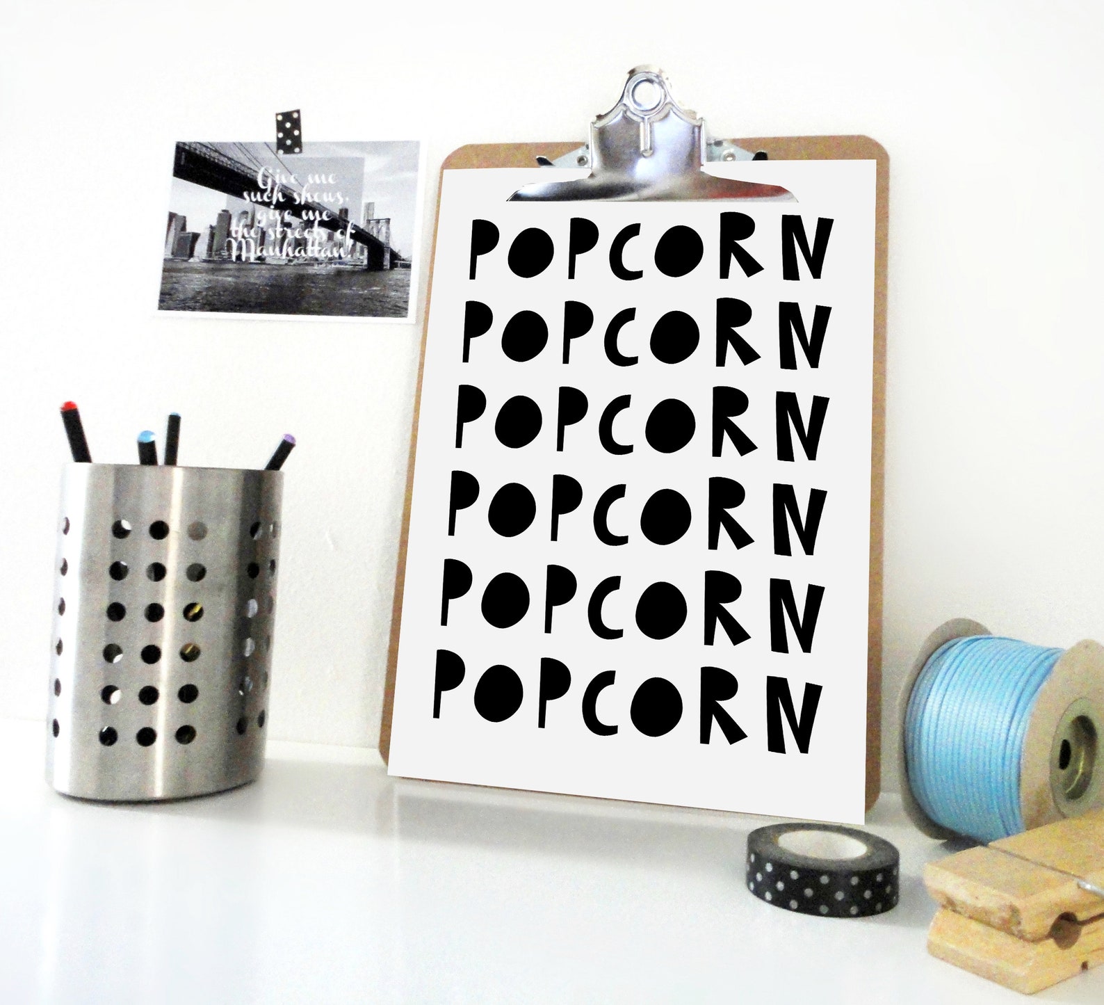 Popcorn Printable Popcorn Poster | Etsy