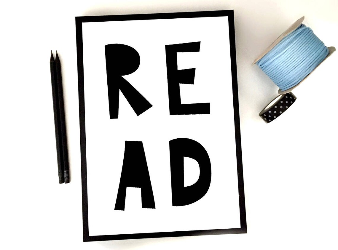 Read Printable Read Sign Read Print Kids Room Wall Art | Etsy