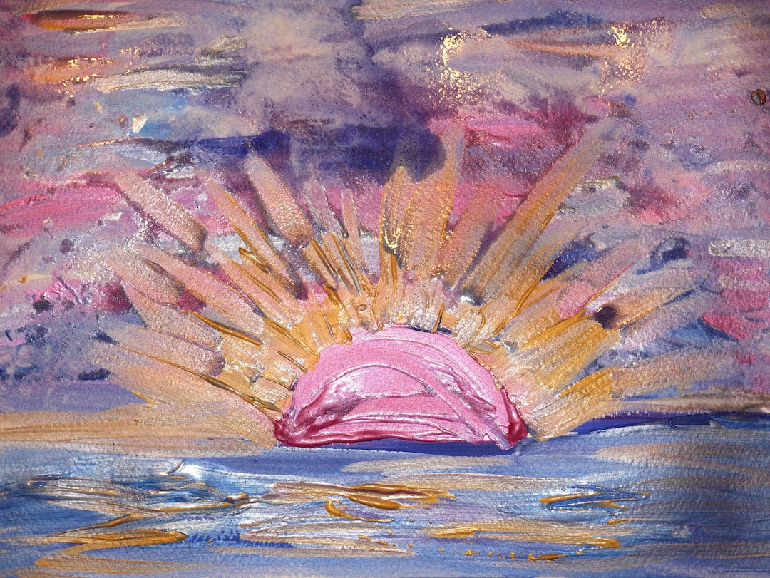 Pink Sunrise Greeting Card With Envelope - Etsy