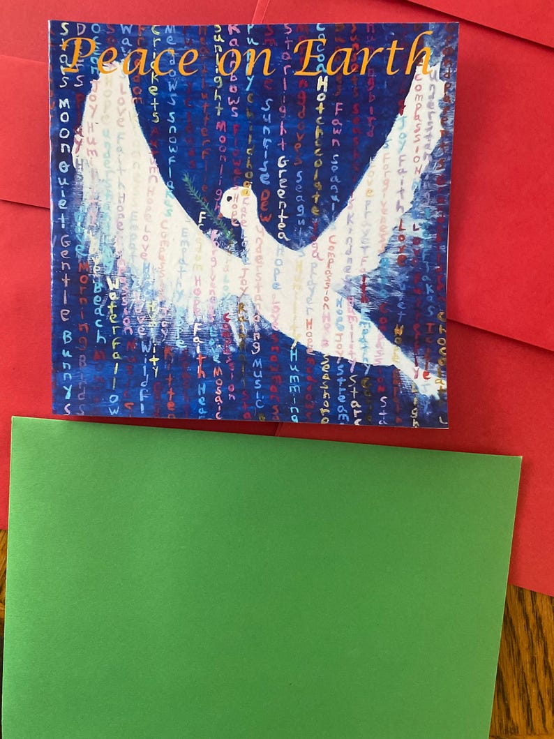 Peace on Earth Dove Holiday Cards - Etsy