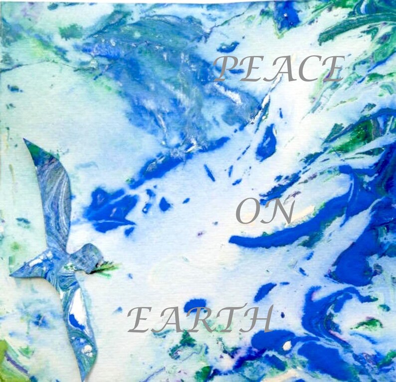 Blue Peace Dove Holiday Cards With Envelopes - Etsy