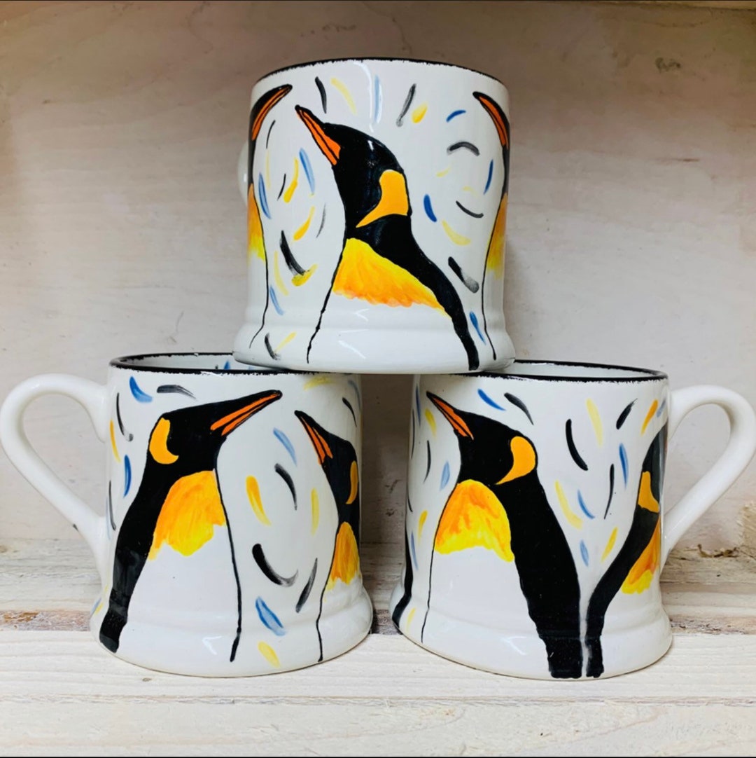 Emperor Penguin, Mug, Country Style, Hand Painted, Drinkware, Gift - Etsy
