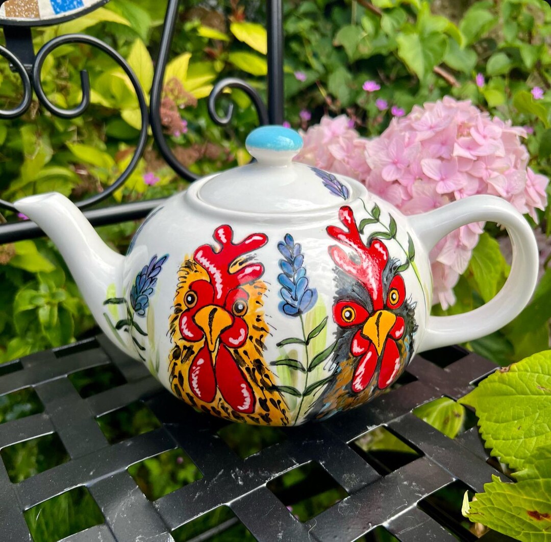 Hen Large Traditional Teapot, Hand Painted, Ceramic, Drinkware - Etsy