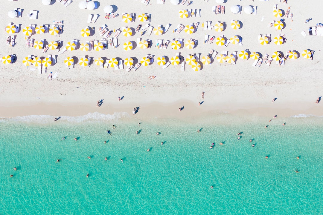Miami Beach - Yellow and White III - Aerial Beach Photography - Wall ...