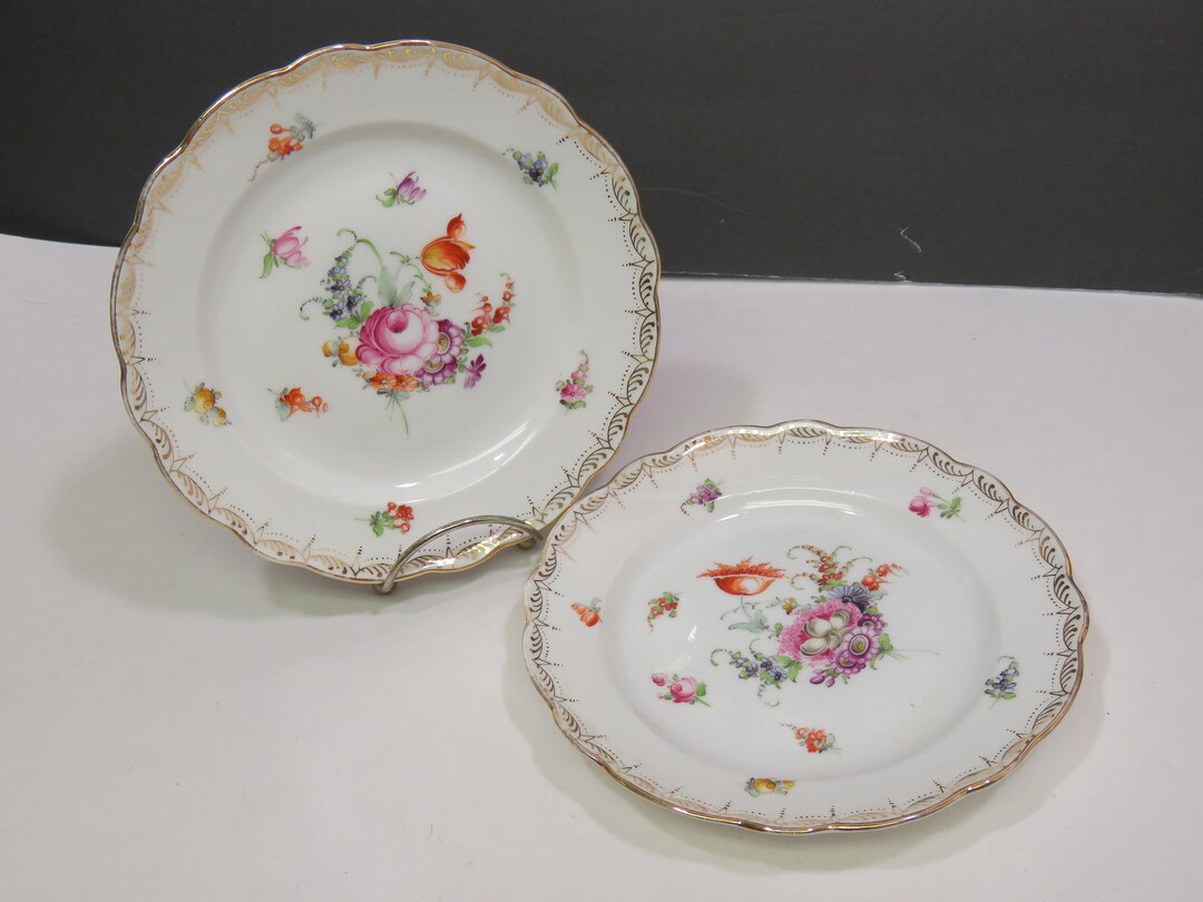 Pair of Antique German Lunch Dessert Hand Painted Plates 7.25" - Etsy