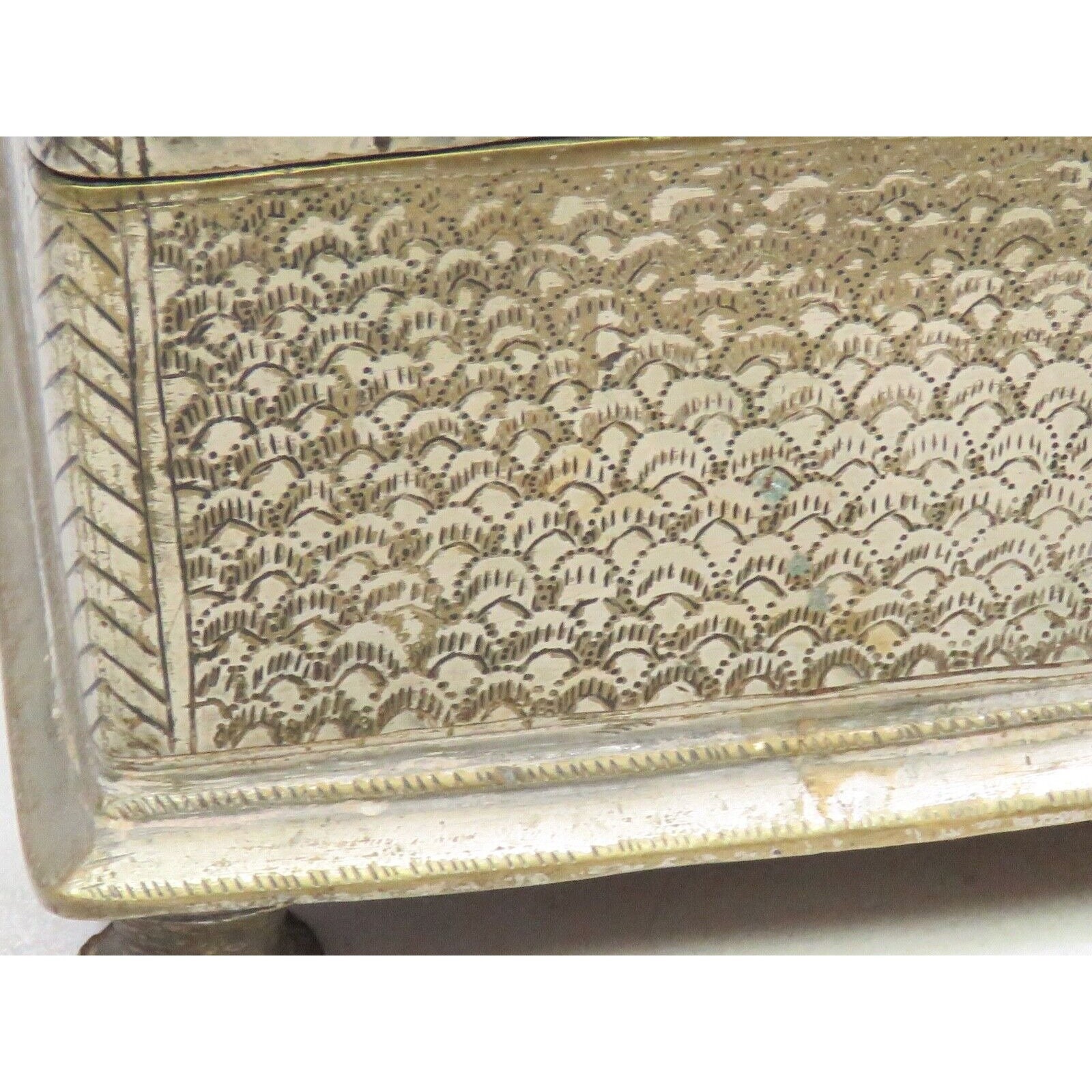 Antique Persian Qajar Islamic Brass Bronze Footed Casket Box 1800s Hand ...