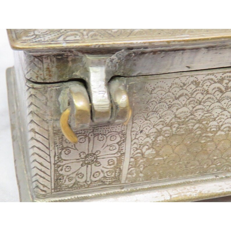 Antique Persian Qajar Islamic Brass Bronze Footed Casket Box 1800s Hand ...