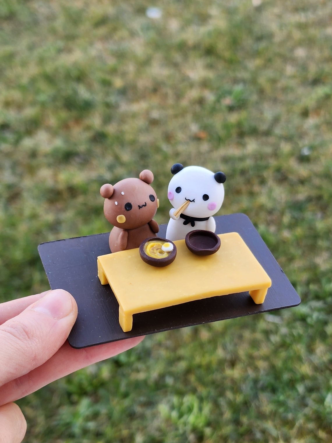 Bubu Dudu Eating Ramen Together Mini Figure / Peach Goma Miniature ...