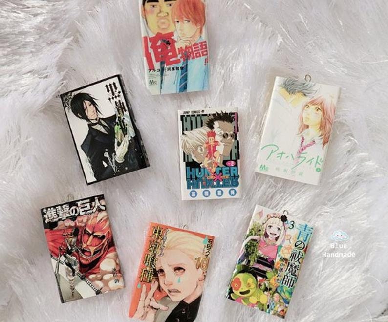 Custom Manga Cover Mini Manga Book Pin/keychain/necklace - Etsy