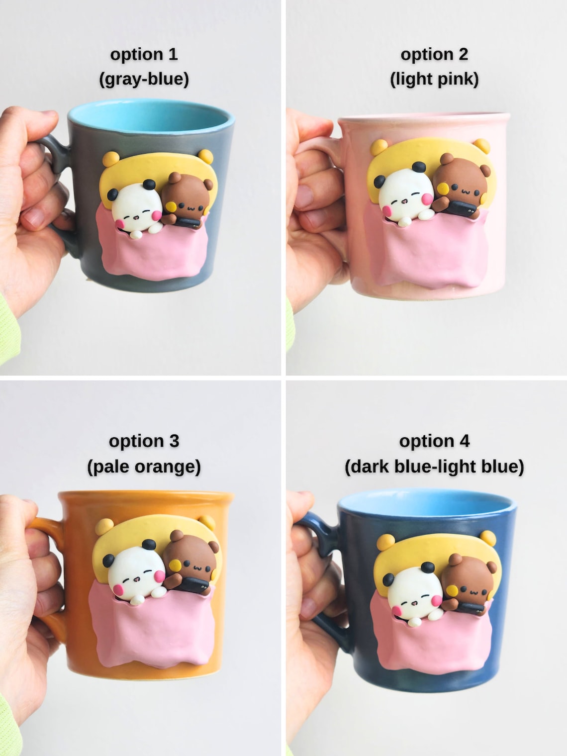 Bubu Dudu Bear Polymer Clay on a Mug - Gift for Peach-goma and Bubu ...