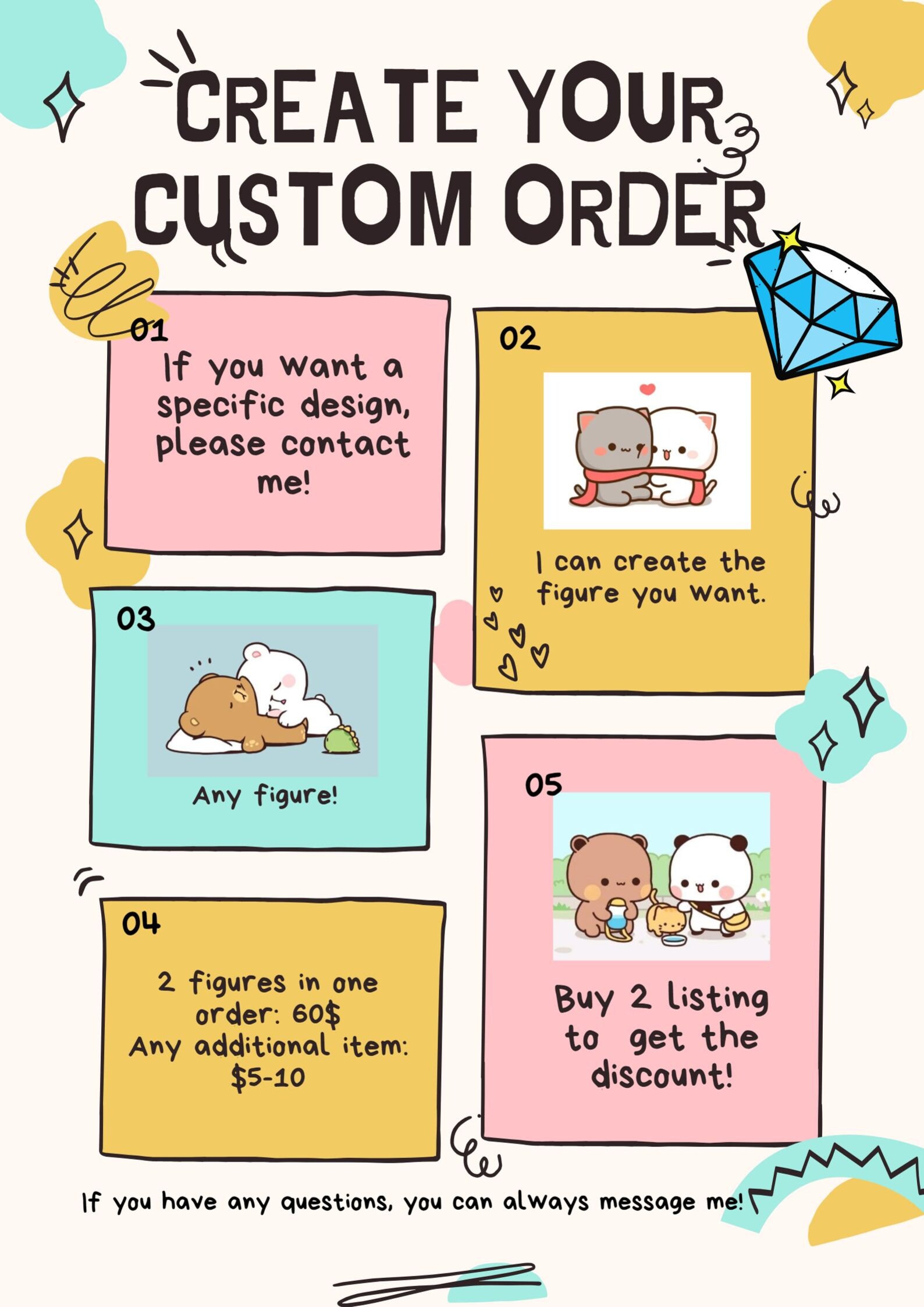 Bubu Dudu Eating Ramen Together Mini Figure / Peach Goma - Etsy