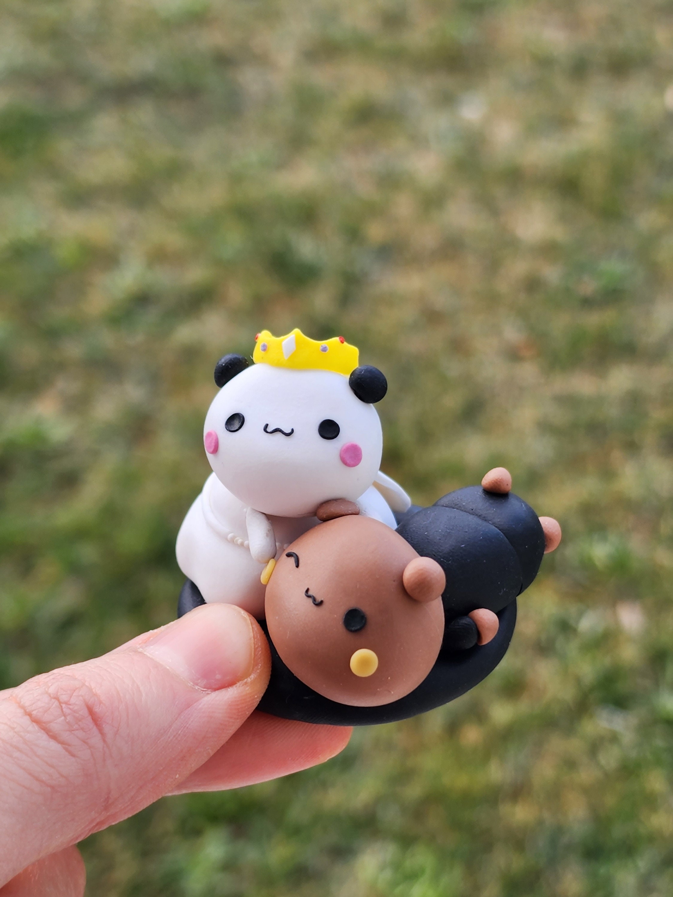 Bubu Dudu Bride and Groom Mini Figure / Peach Goma Miniature / Couple ...