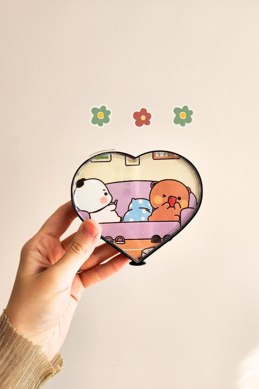 Bubu Dudu Teddy Bear Rotating Heart Accessory Photo Frame | Valentine's ...