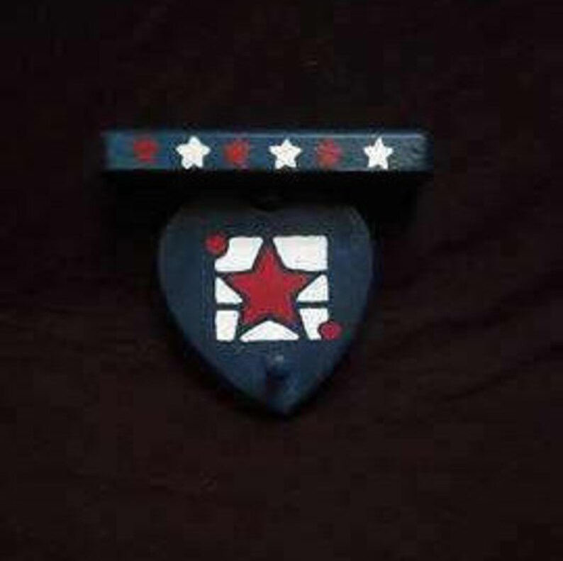 Wooden Red White and Blue Star Shelf-hand Painted - Etsy