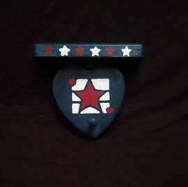 Wooden Red White and Blue Star Shelf-hand Painted - Etsy