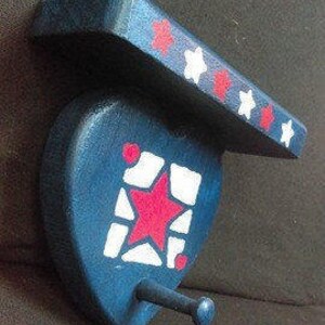 Wooden Red White and Blue Star Shelf-hand Painted - Etsy