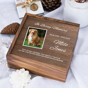 Memorial Gift Box, Personalized Wooden Memorial Photo Keepsake Box ...