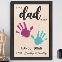 Father's Day Handprint Sign, Handprint Art for Dad, Hands Down Best Dad ...