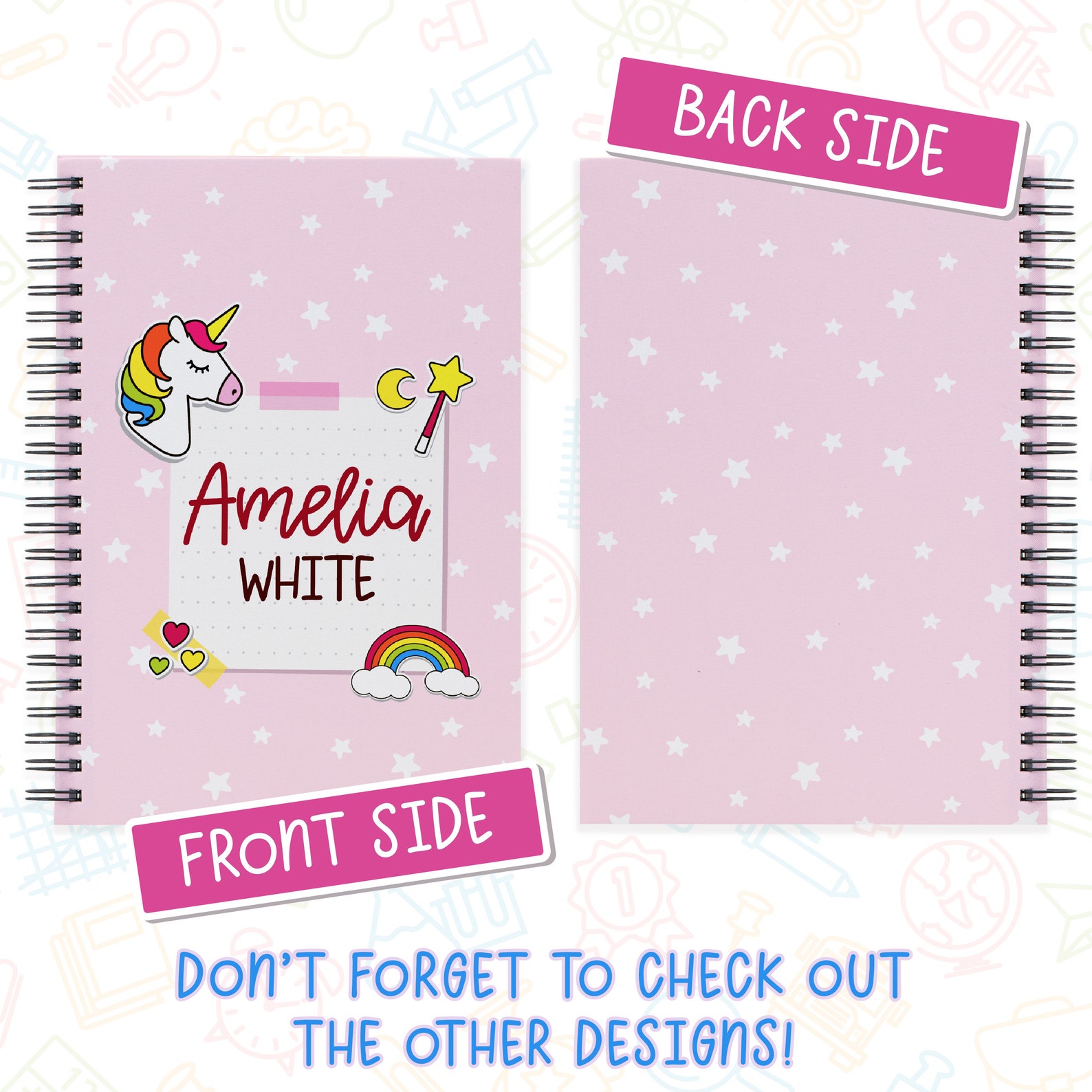 Notebooks for Kids, Personalized Notebook Kids, Back to School Gift ...